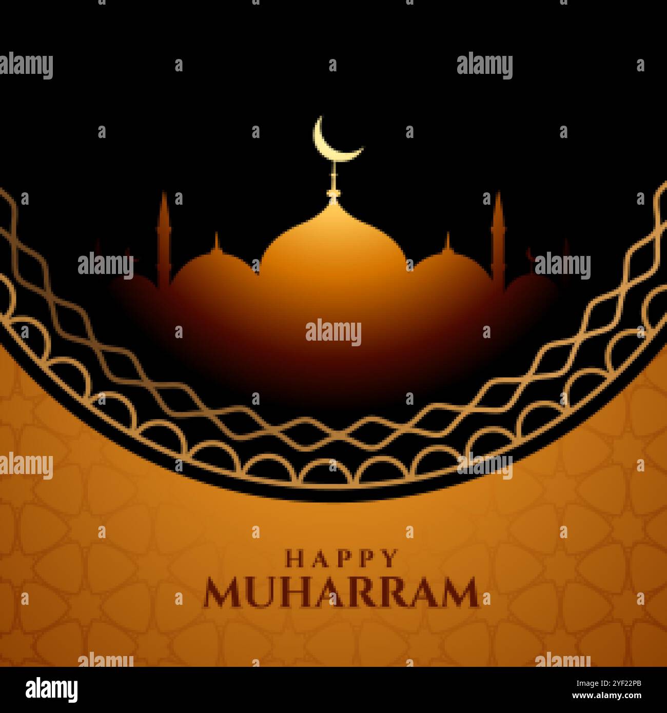 islamic style happy muharram festival card design Stock Vector Image ...
