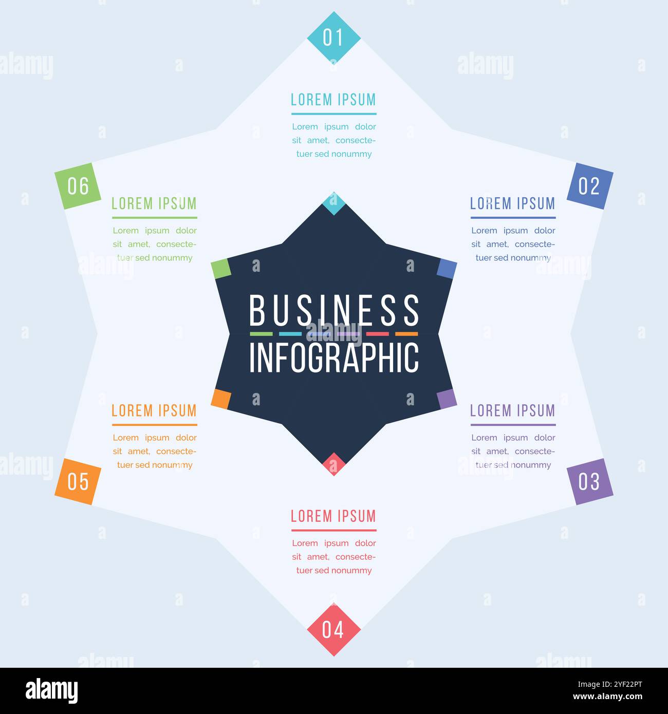 Business Infographic template 6 steps, objects, elements or options ...