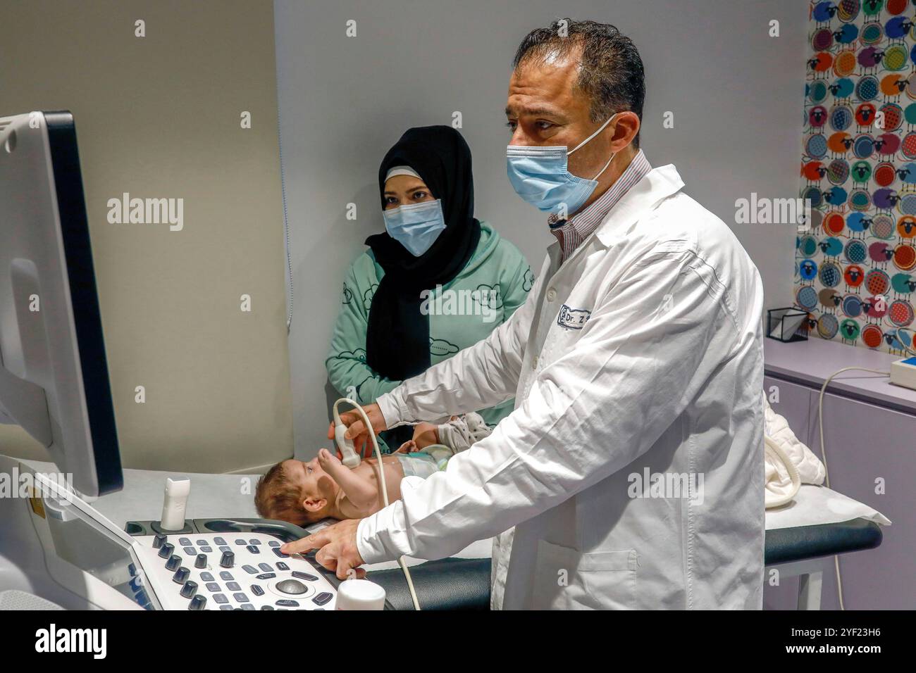 Child with heart disease scanned at Hotel Dieu de France hospital in ...