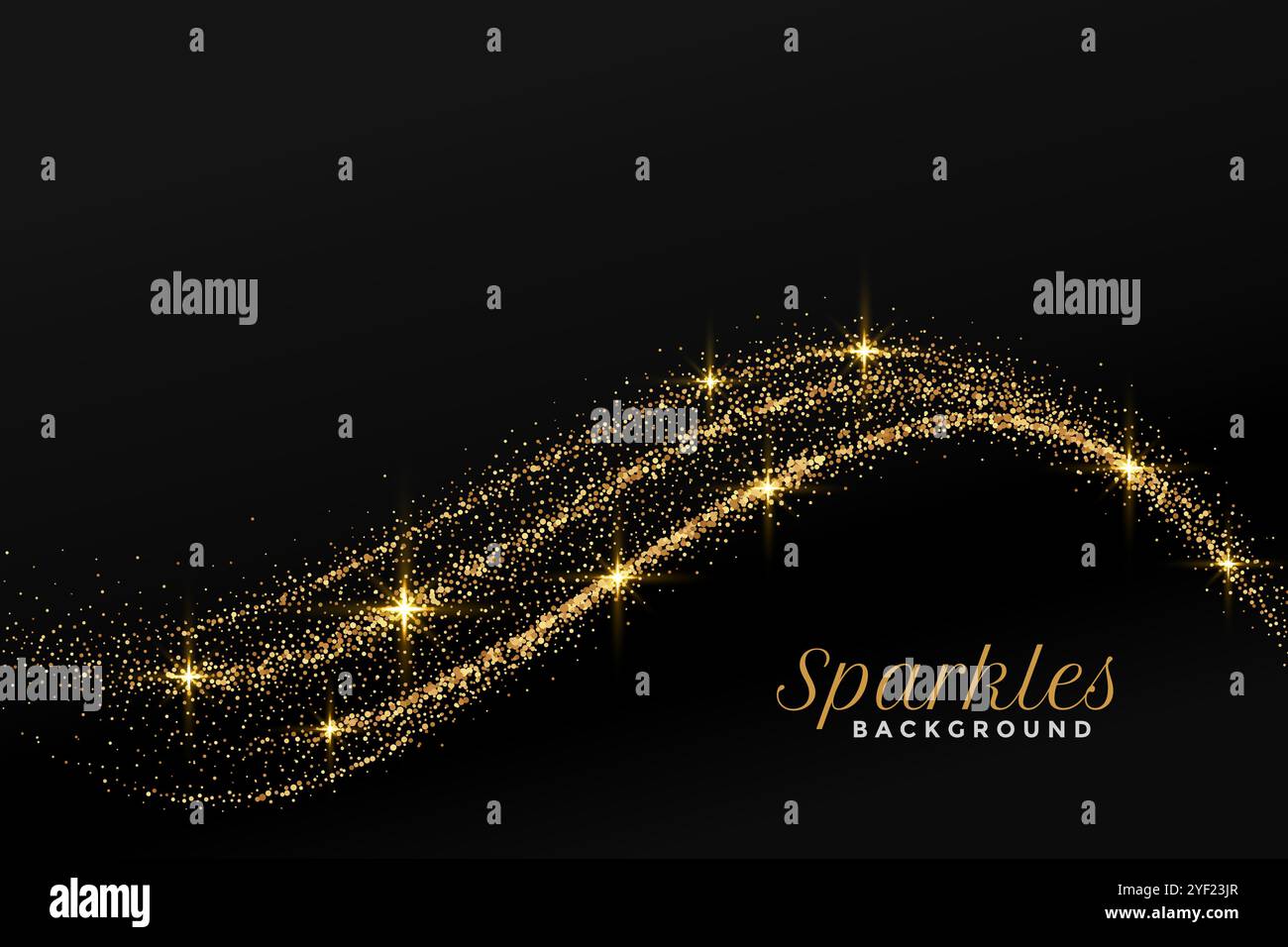 golden sparkles flowing in wave background design Stock Vector Image ...