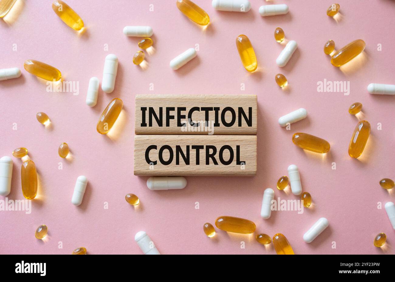 Infection Control symbol. Concept word. Infection Control on wooden ...