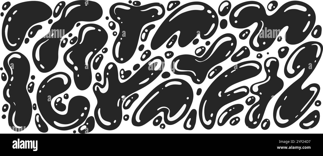 Abstract blob shapes. Organic liquid random wavy forms. Irregular fluid ...