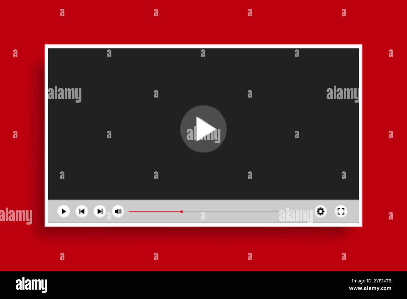 flat style clean modern video player template Stock Vector Image & Art ...