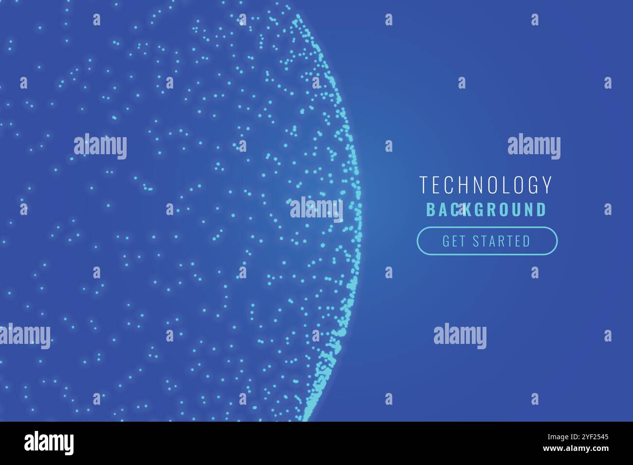 glowing sphere technology particle blue background design Stock Vector ...