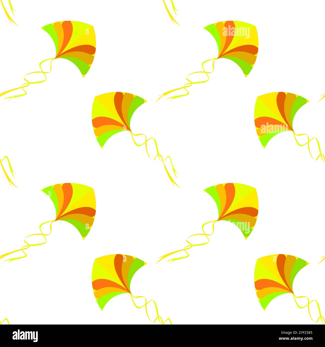 Flying kite seamless pattern, vector of ceremony recreation, decoration ...