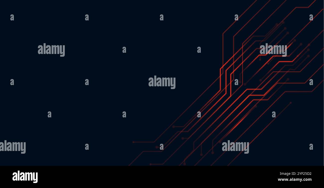digital red circuit lines technology background design Stock Vector ...