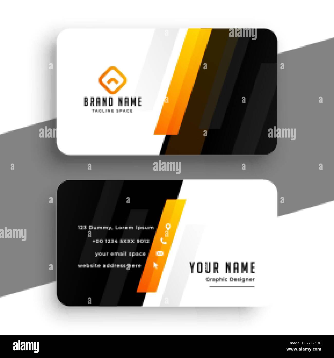 stylish yellow theme business card template design Stock Vector Image ...