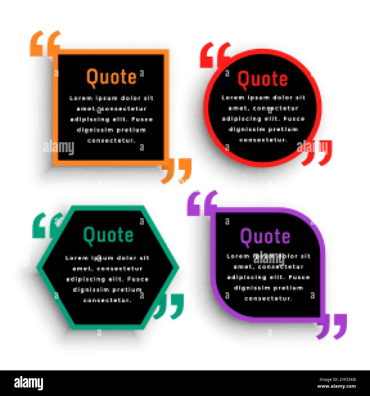 trendy dark color quote mark template design Stock Vector Image & Art ...