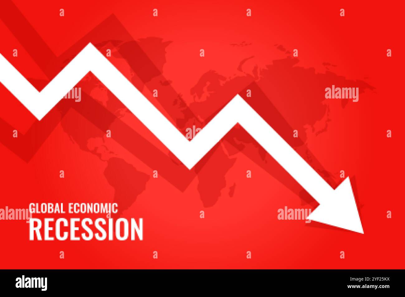 global economic recession downfall arrow red background Stock Vector Image & Art - Alamy