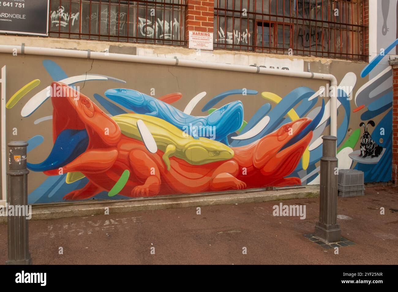 Blue-tongued Lizards Street Art, Perth, Western Australia, Australia ...