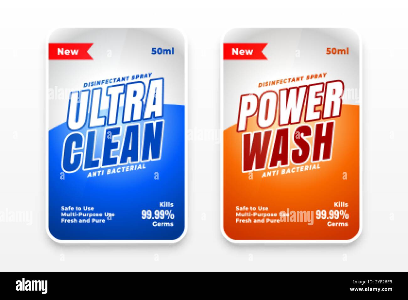 detergent cleaner disinfectant labels set of two Stock Vector Image ...