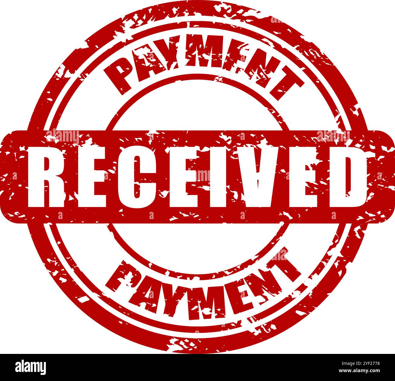 Payment received rubber stamp for bank office, vector of refund salary ...