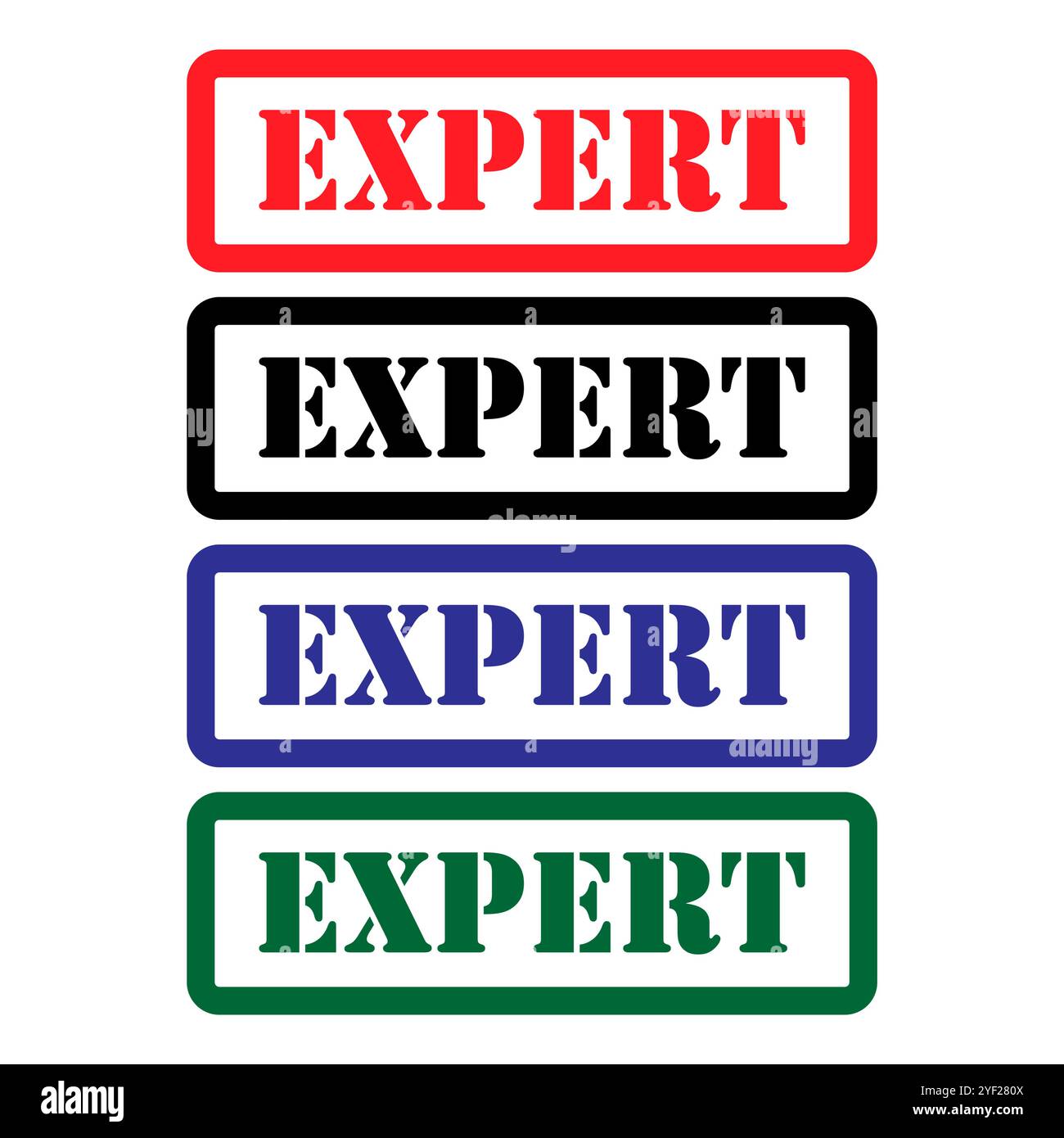 Set of Expert stamp symbol, label sticker sign button, text banner ...