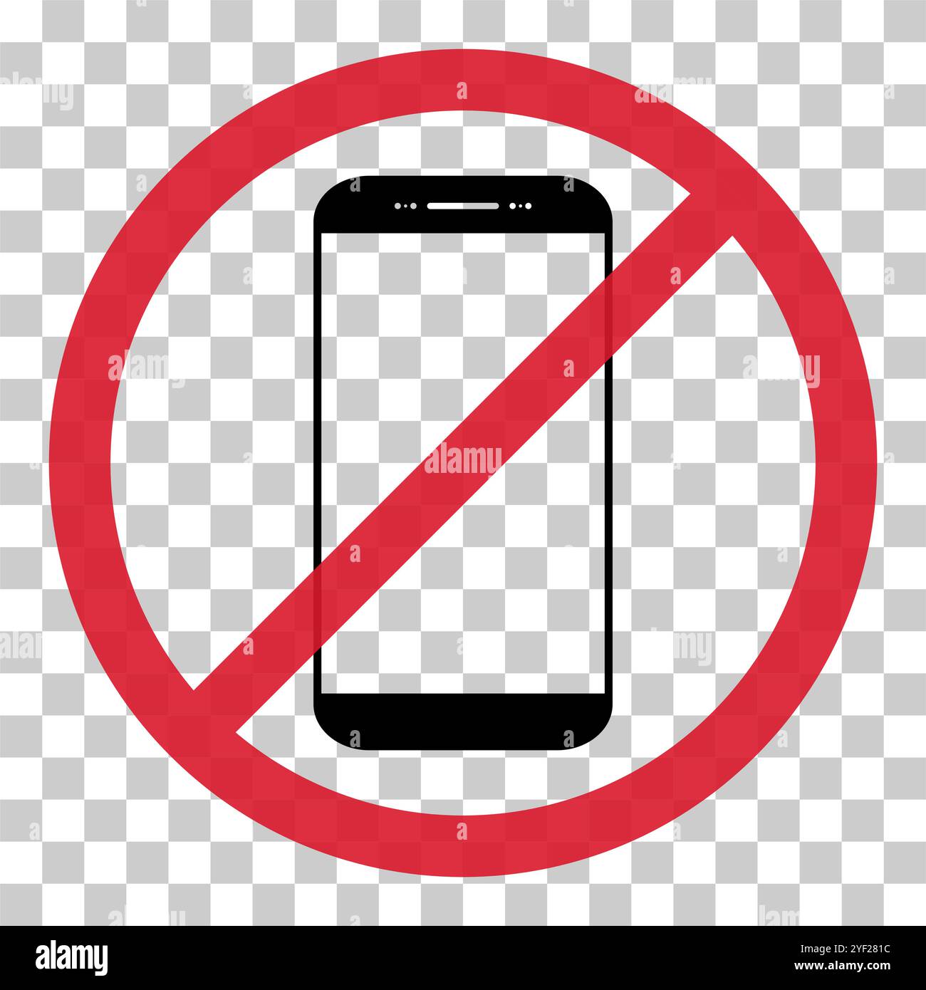 Mobile forbidden icon, no use phone sign, ban smartphone label vector ...