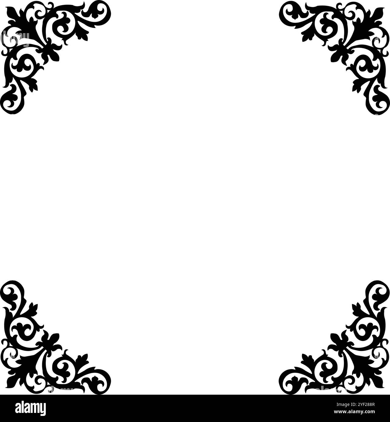 Vintage frame corner set Black and White Stock Photos & Images - Alamy