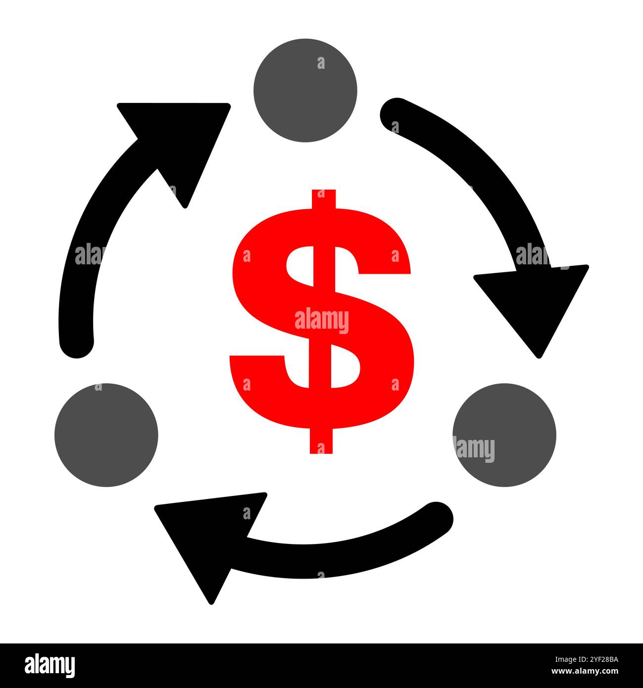 Dollar money change icon, trade cash information web symbol, convert ...