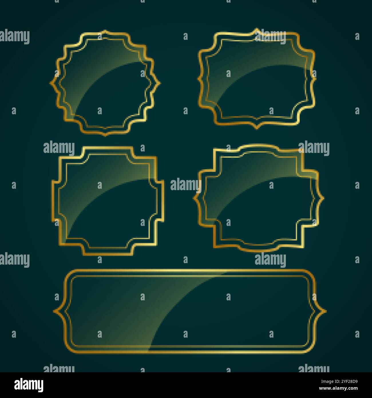 set of shiny glossy vintage frame labels design Stock Vector Image ...