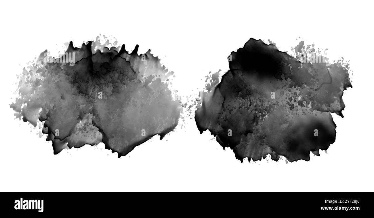 Black watercolour stain Stock Vector Images - Alamy