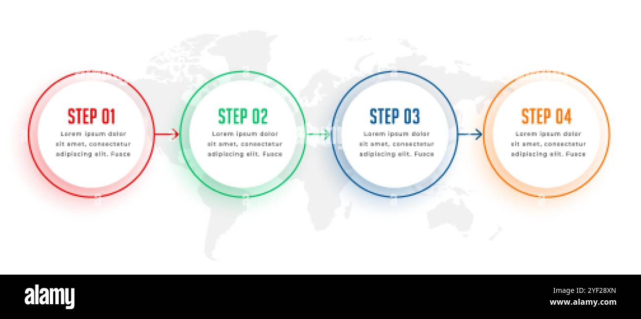 four steps circular infographic template in colors Stock Vector Image ...
