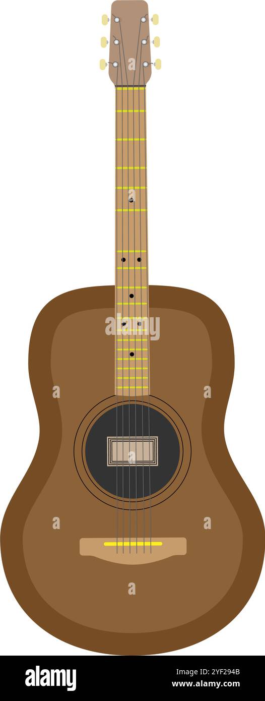 Acoustic guitar cartoon isolated on white background. Vector of rock ...