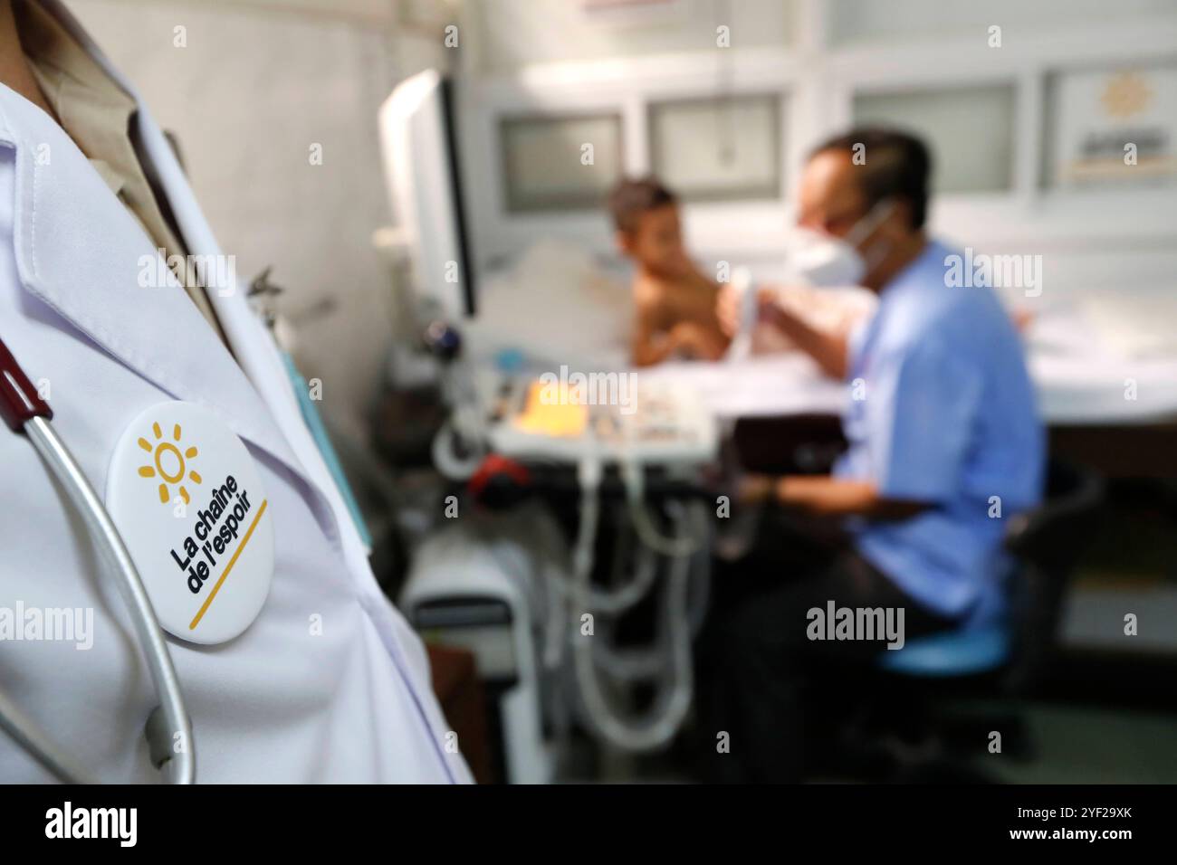Calmette hospital. Child suffering of congenital heart disease. French ...