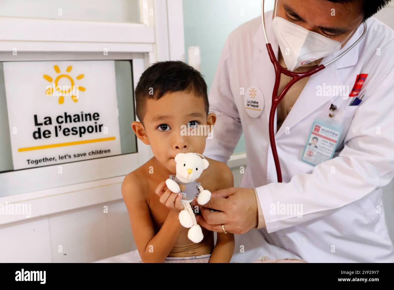 Calmette hospital. Child suffering of congenital heart disease. French ...