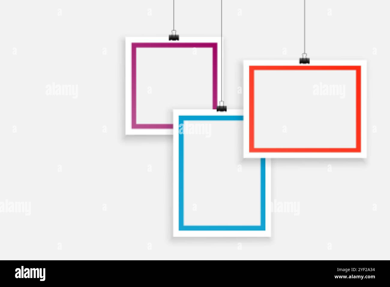 stylish three blank photo frames background design Stock Vector Image ...