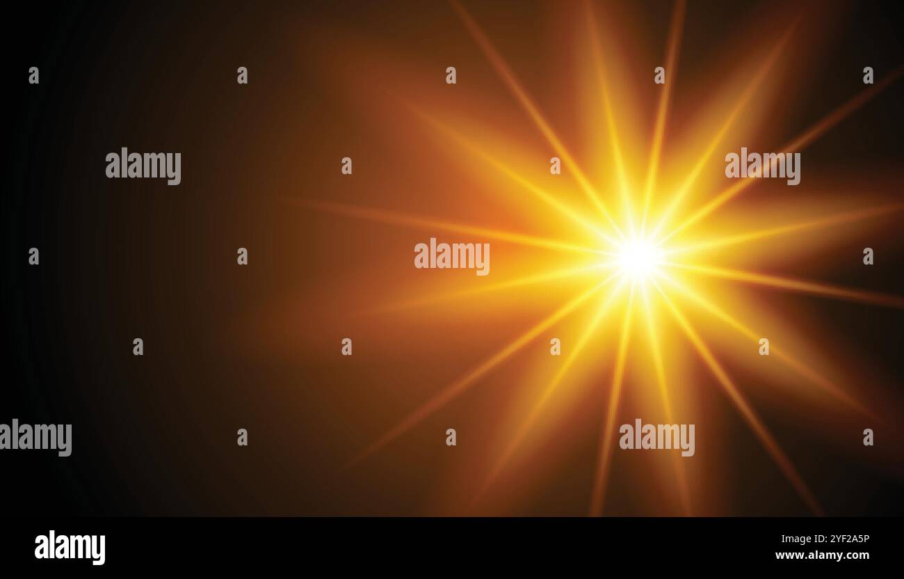 glowing light effect rays on black background Stock Vector Image & Art - Alamy