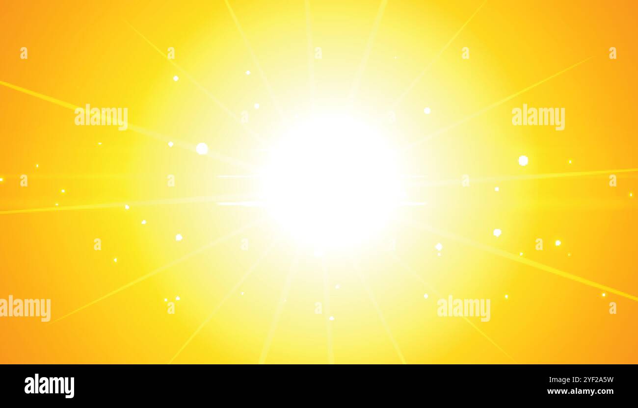 yellow background with glowing flare light rays Stock Vector Image & Art - Alamy