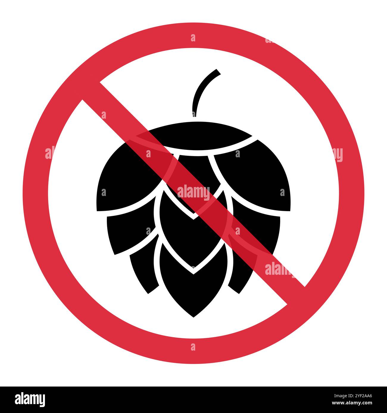 Hop Stop icon beer cone leaf sign,pub herb design, nature seed vector ...