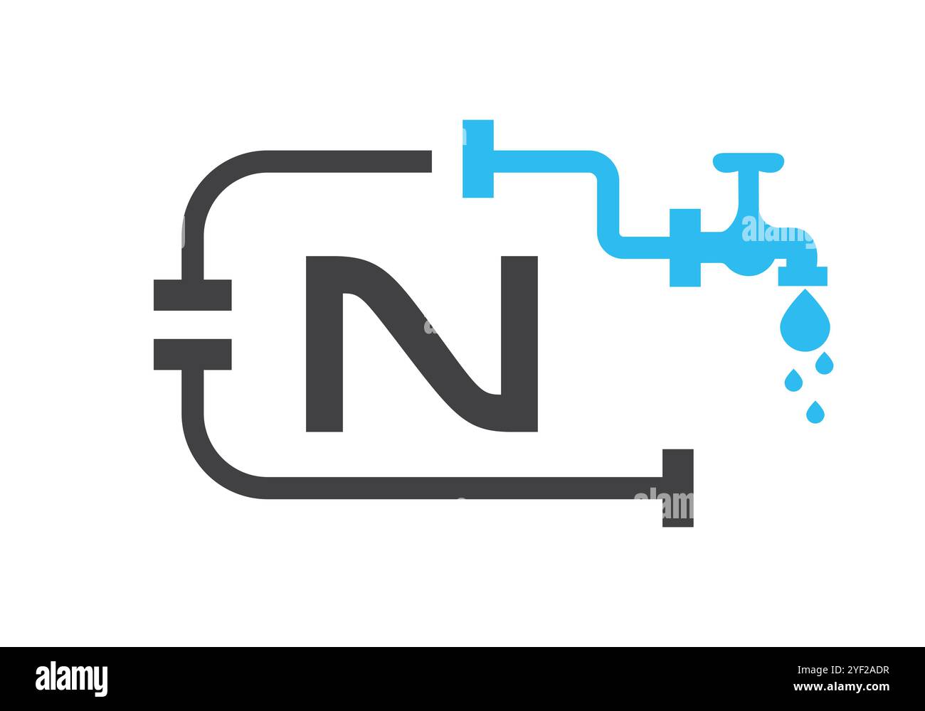 Letter N Plumber Logo Design Vector Template Concept With Pipe And ...