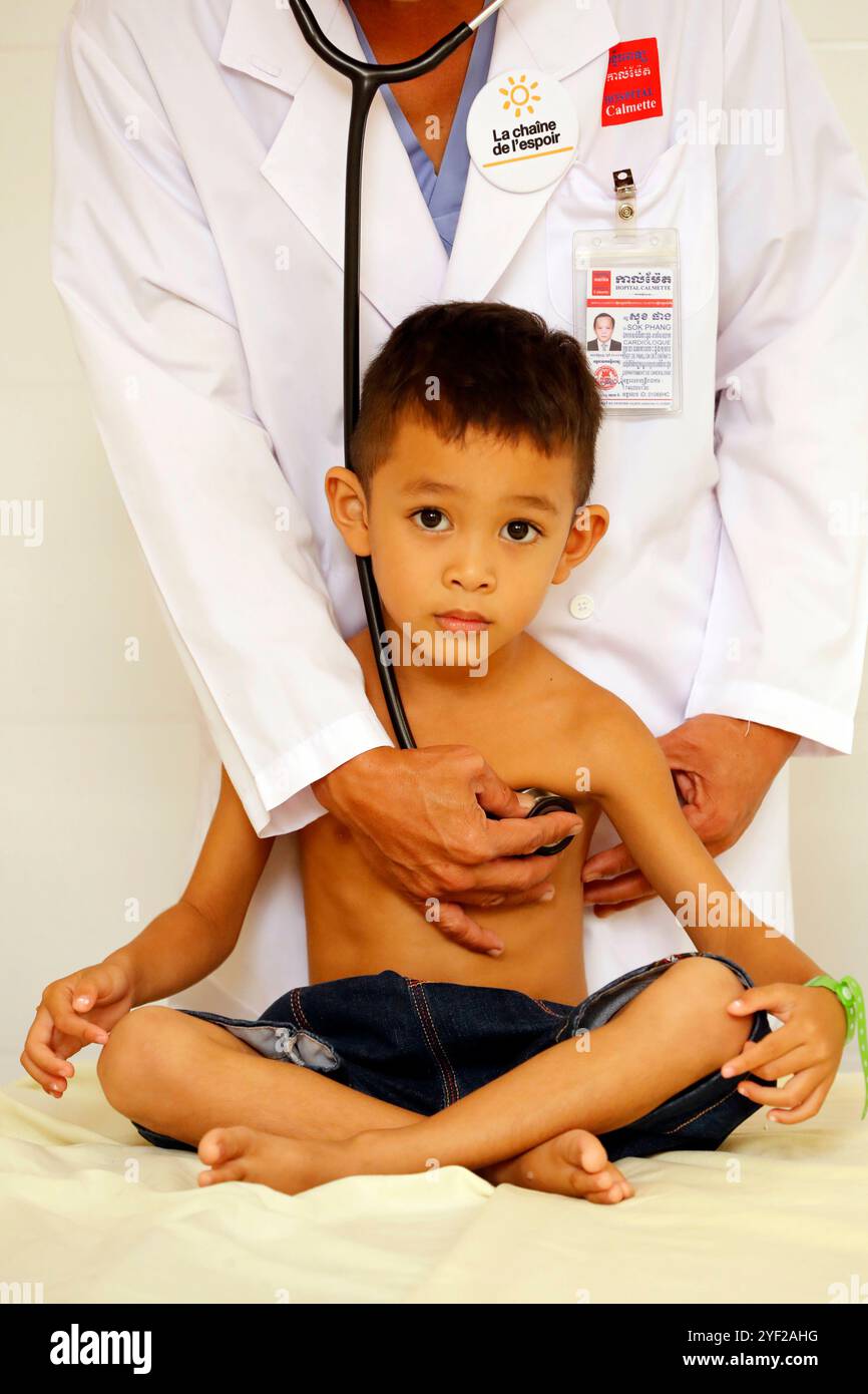 Calmette hospital. Child suffering of congenital heart disease. French ...
