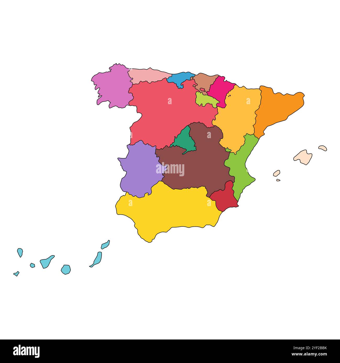 Spain map symbol shape, travel web flat concept icon vector ...