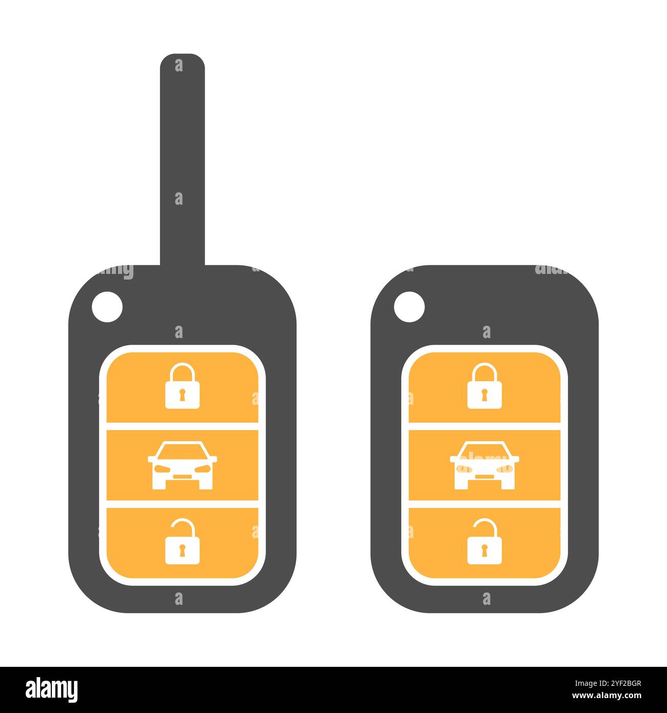 Set of Car key icon, door system safety automobile web design, unlock ...