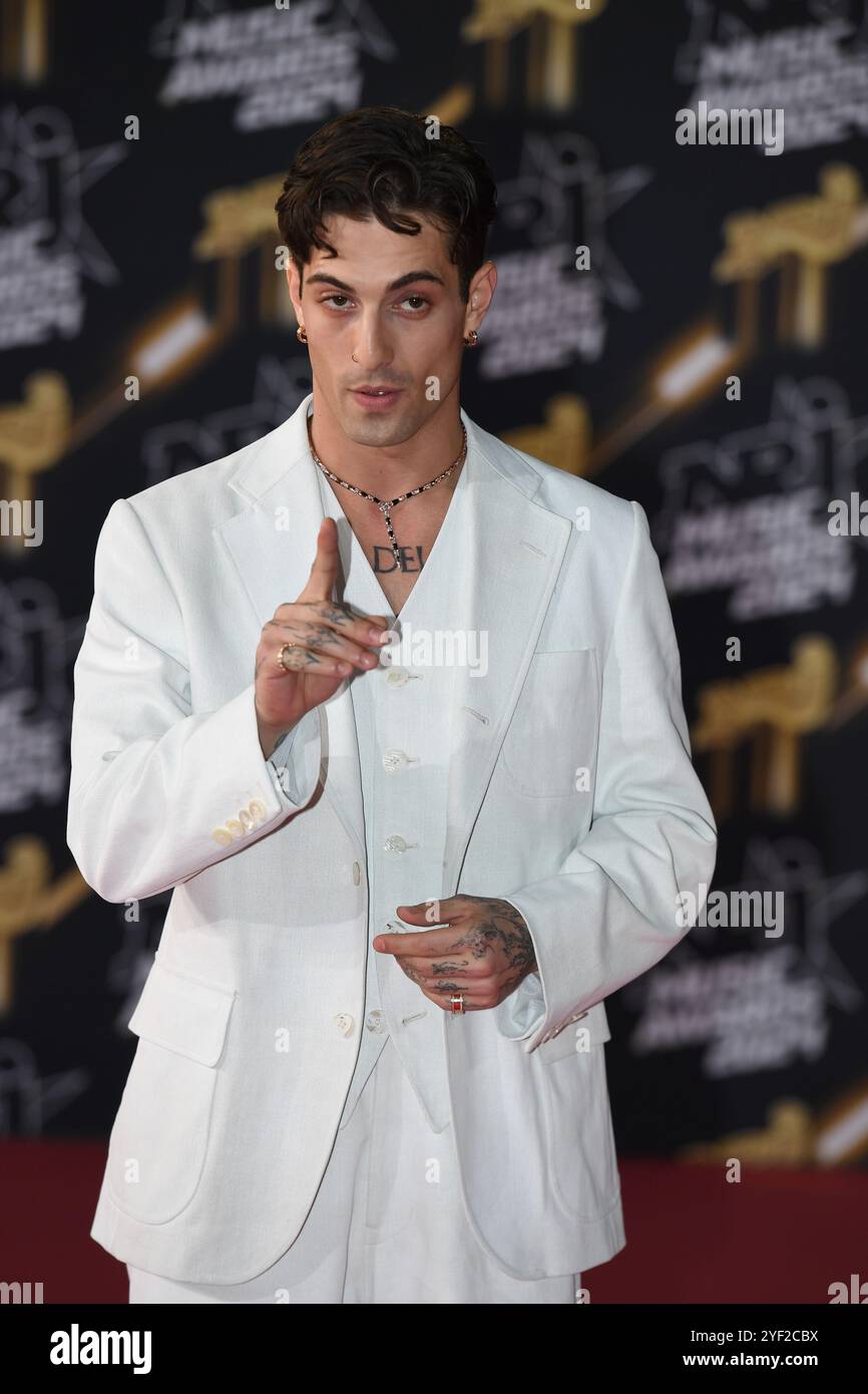 Cannes, France. 01st Nov, 2024. Damiano David attends the 26th NRJ ...