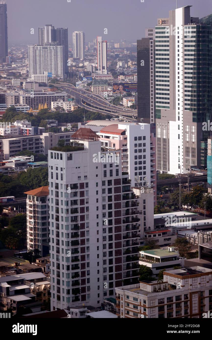 View of Bangkok skyline towards Silom Road. Bangkok. Thailand. View of ...