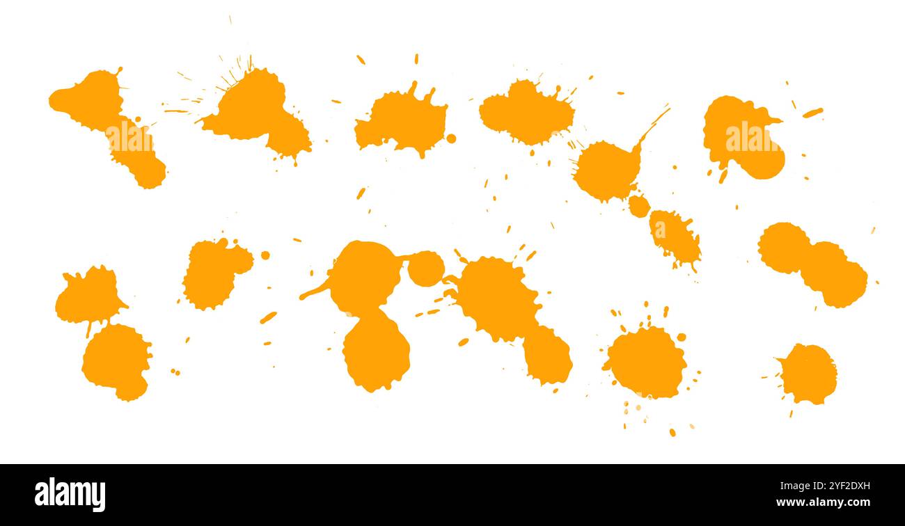 yellow ink drop splatter texture set design Stock Vector Image & Art ...