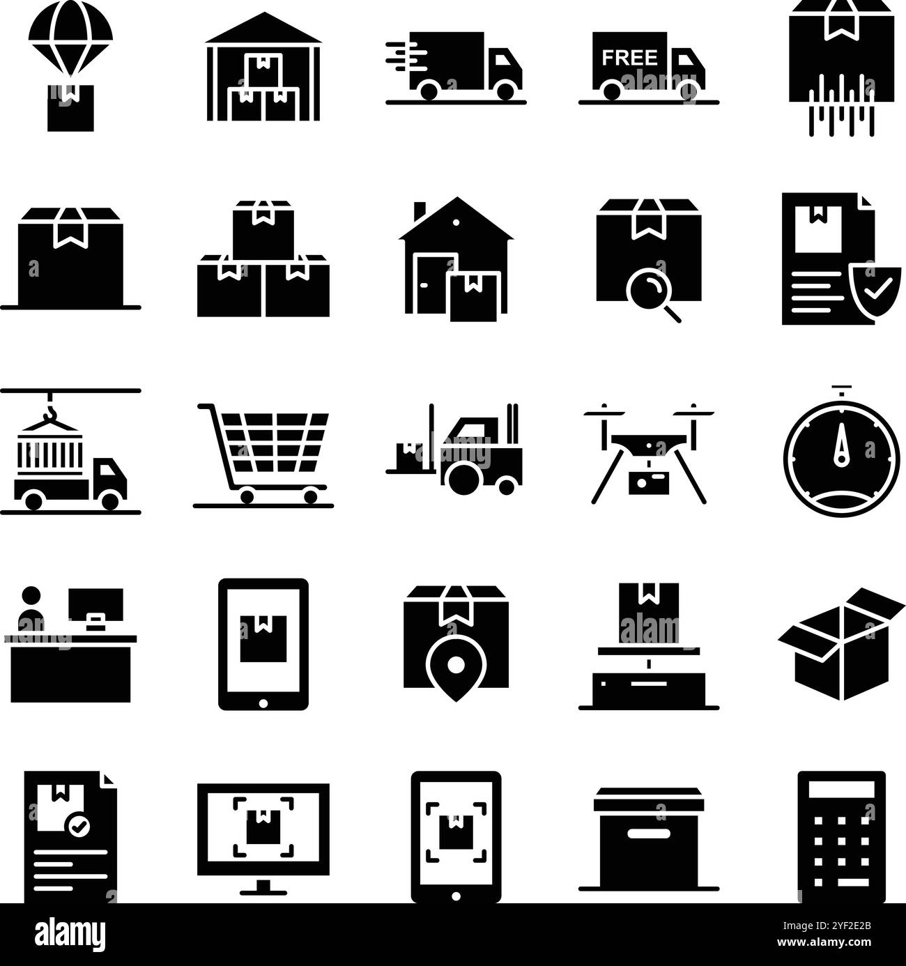 Logistic icons pack. Isolated logistic symbols collection Stock Vector ...