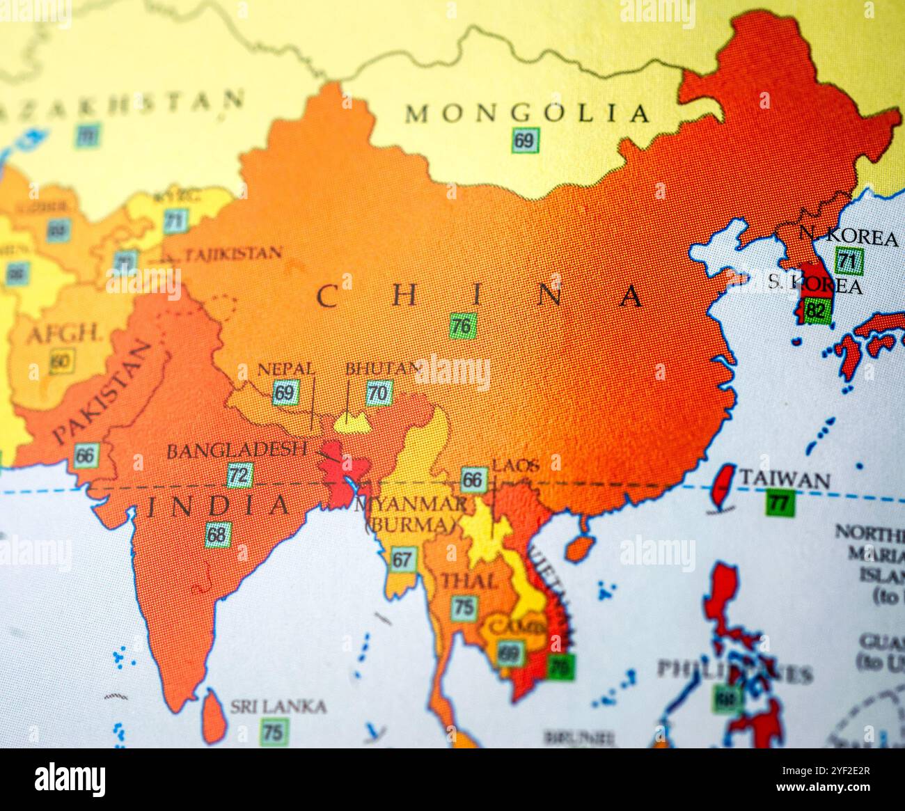 Map showing china hi-res stock photography and images - Alamy