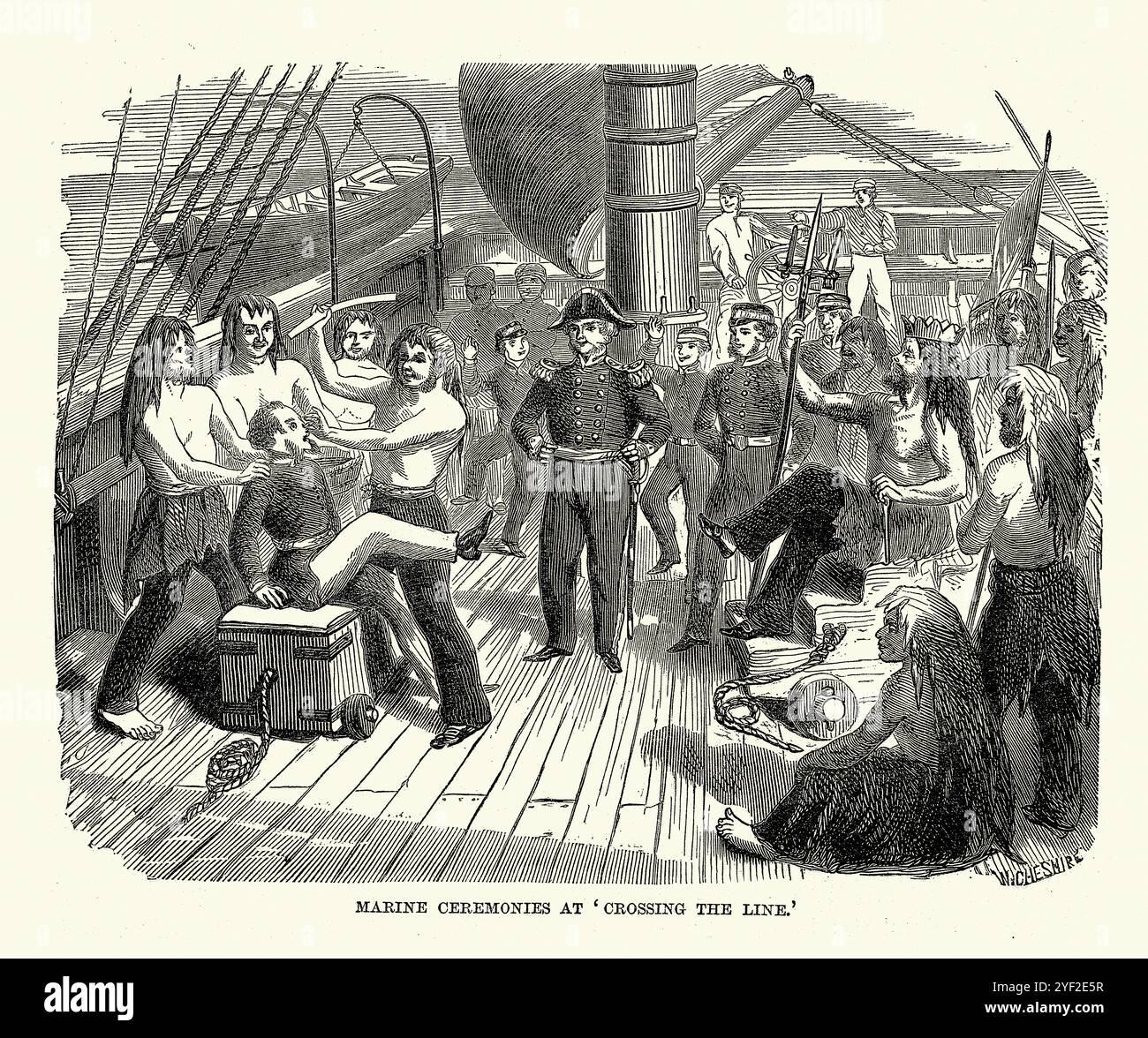 British Royal Navy initiation rite, crossing the line, Crossing the ...