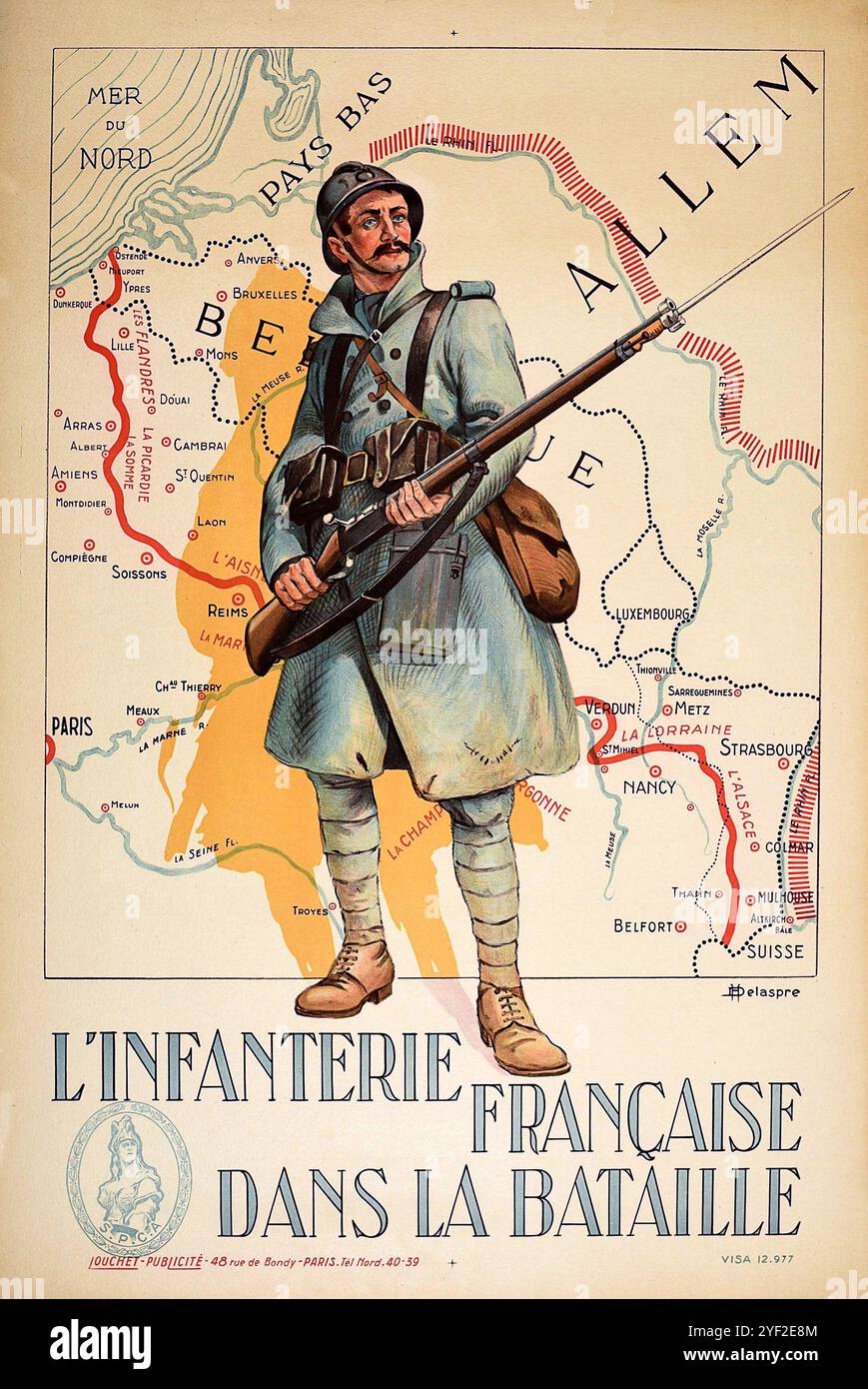 vintage French WWi Poster: L'Infanterie Française dans la Bataille ...