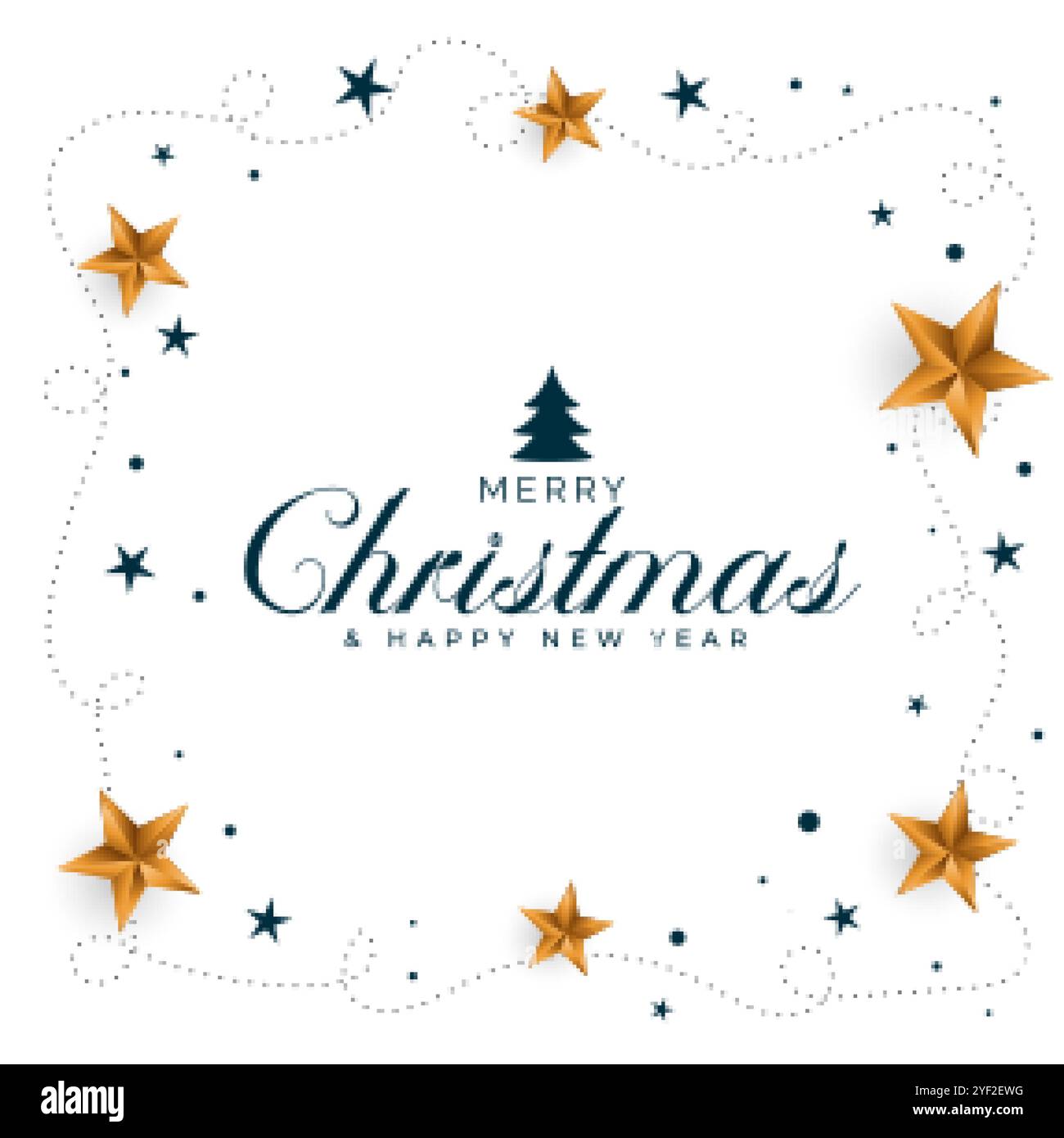 merry christmas background with golden stars design Stock Vector Image ...