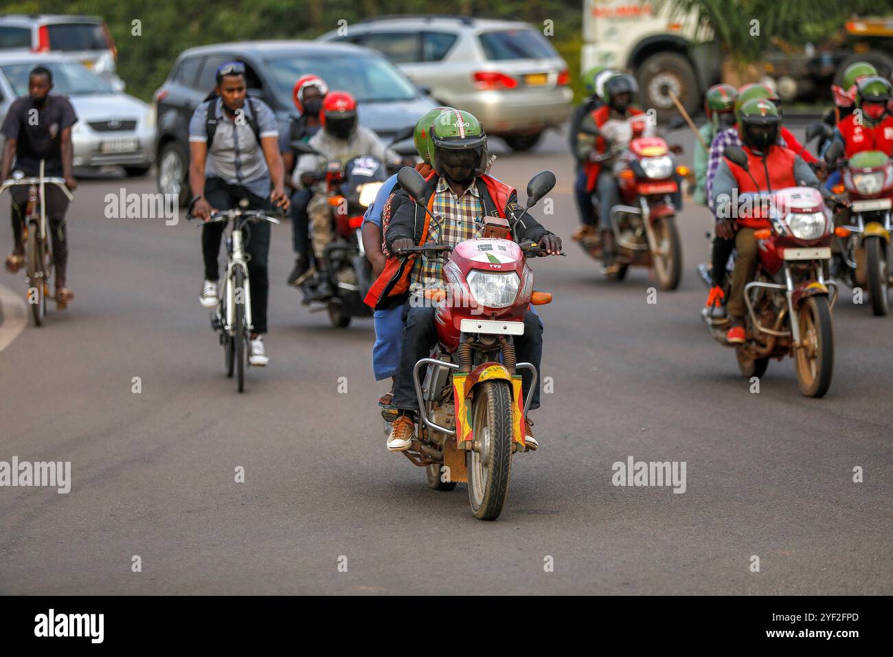 Motorcycle taxis in Kigali, Rwanda Motorcycle taxis in Kigali, Rwanda ...