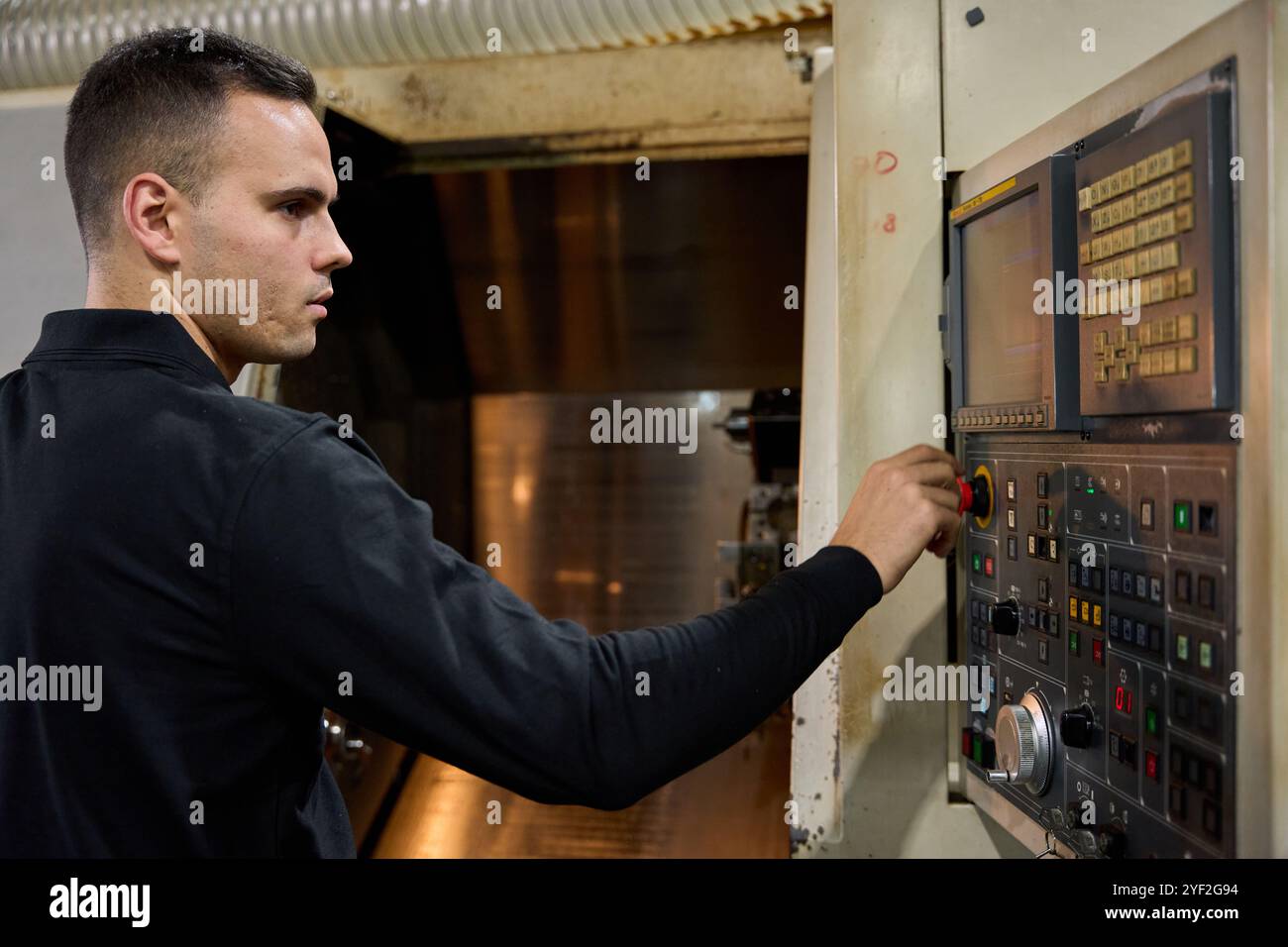 Engineers holding clipboard discussing in metallurgy factory Stock ...