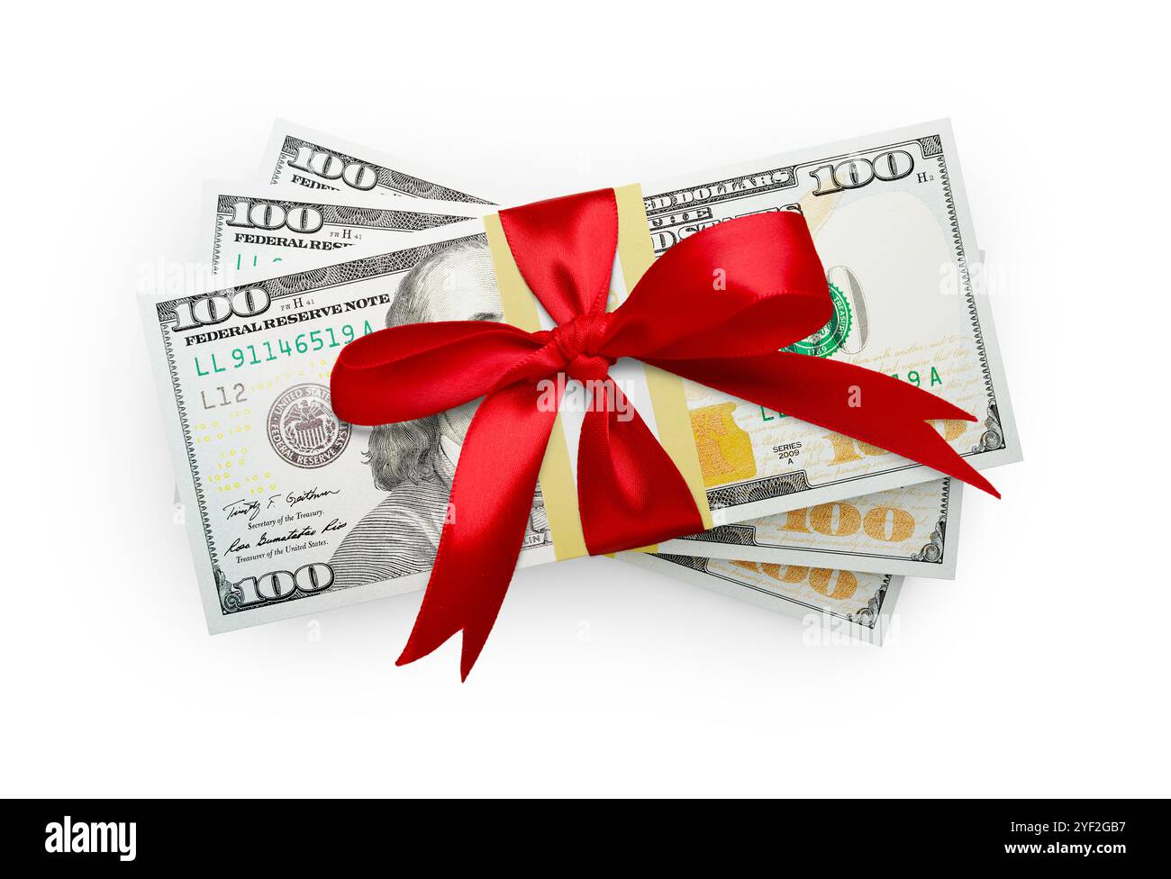 Thirty Thousand Dollars Stack of One Hundred Dollar Bills Wrapped in a ...