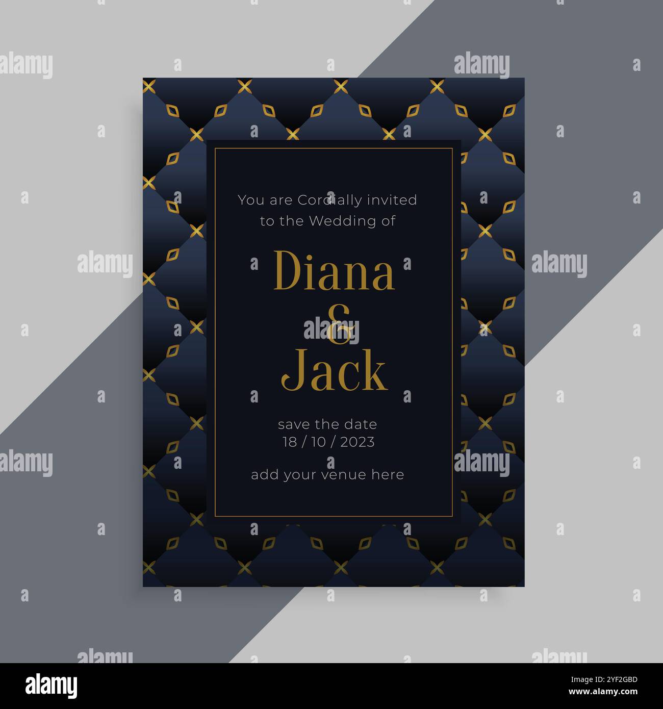 rpyal dark theme wedding invitation card design Stock Vector Image ...