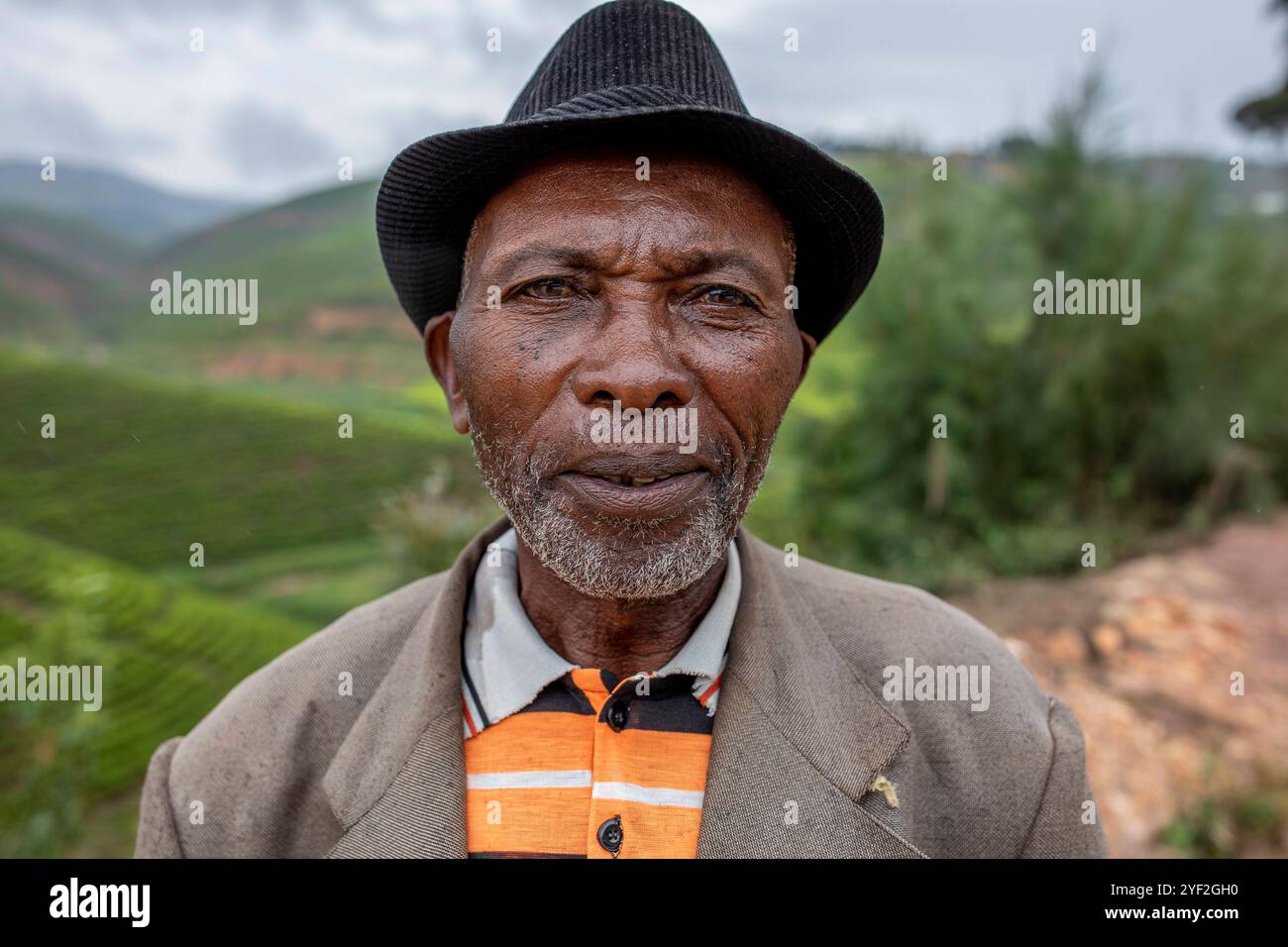 Elderly man standing in western Rwanda Elderly man standing in western ...