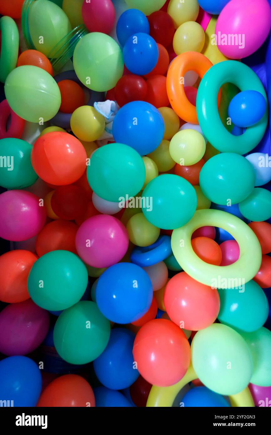 Red, yellow, blue plastic balls. The interior of the children s room ...