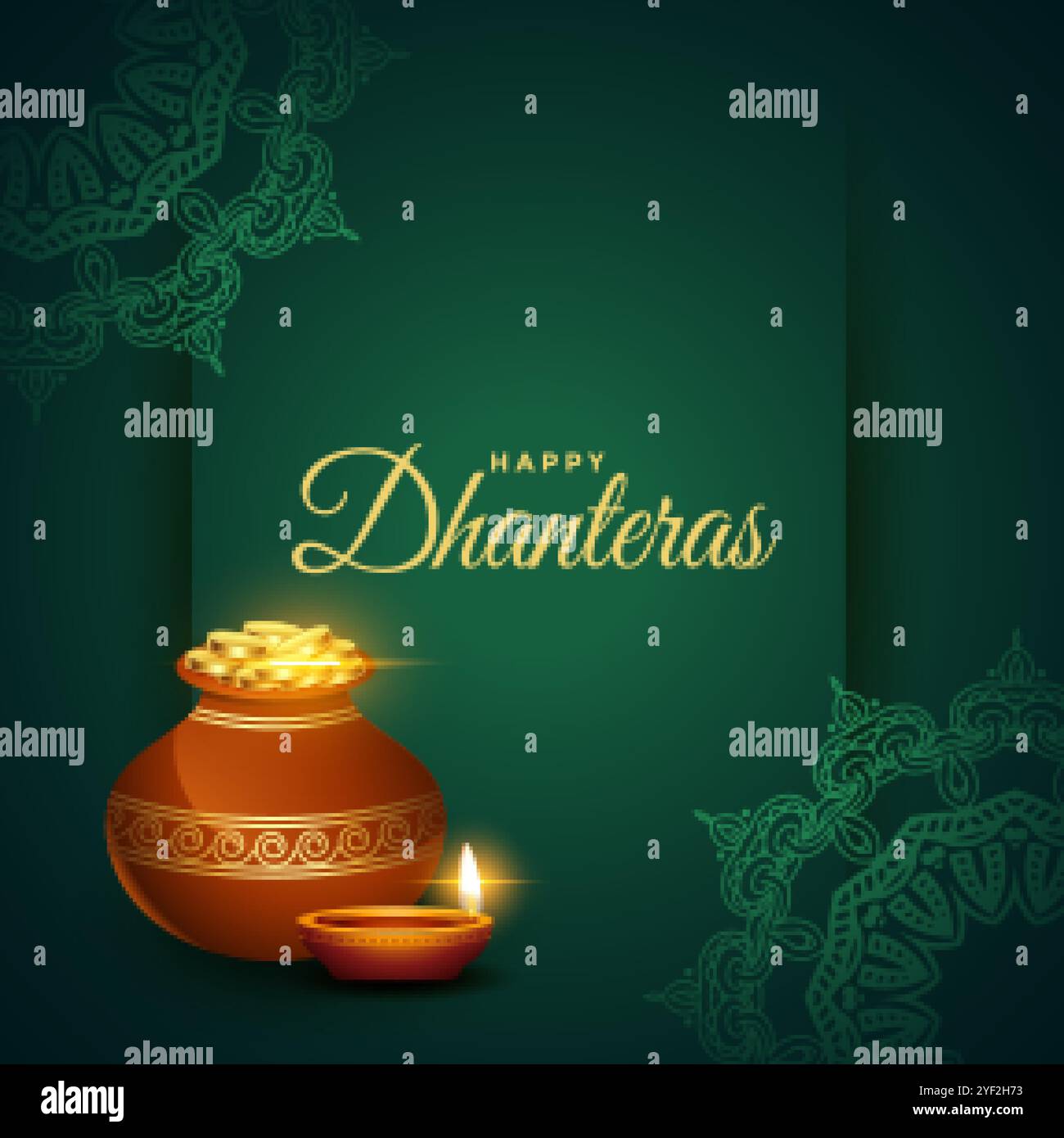 happy dhanteras diwali festival wishes card design Stock Vector Image ...