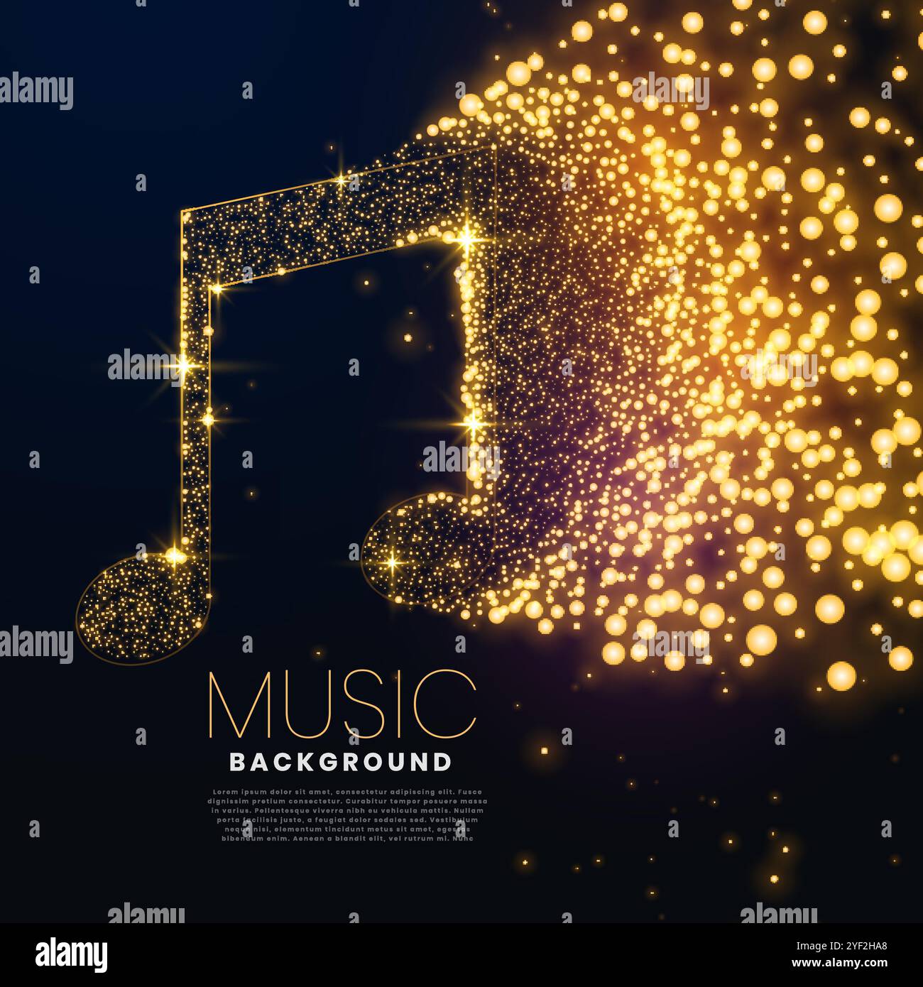 music note made with glowing particles background design Stock Vector ...